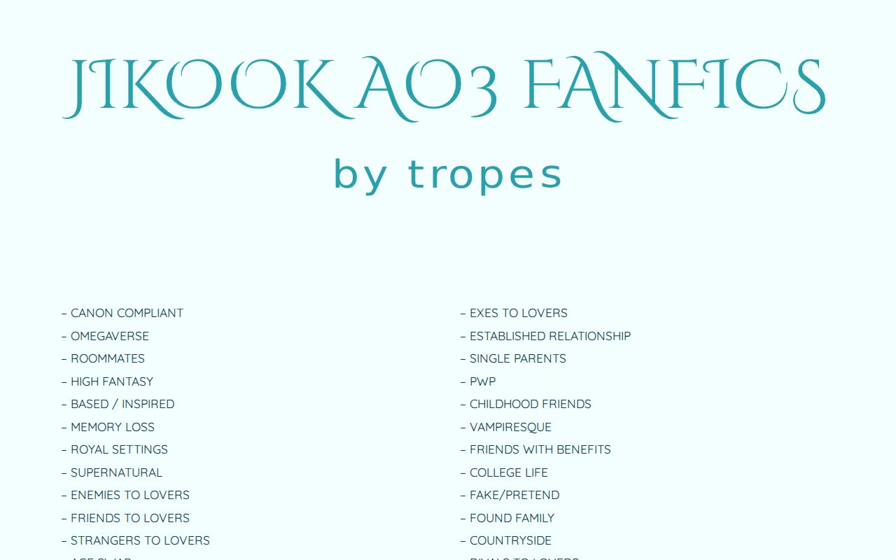 jikook ao3 fanfics